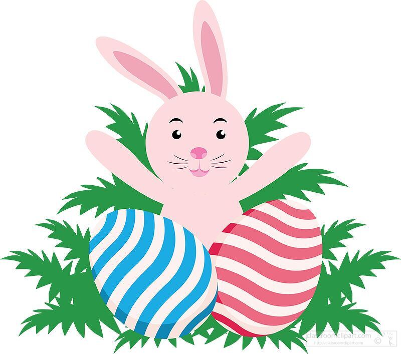 bunny with easter egg clipart - Classroom Clipart
