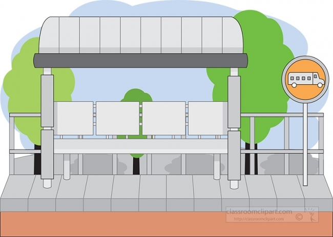 Transportation Gray Clipart-bus stand clipart