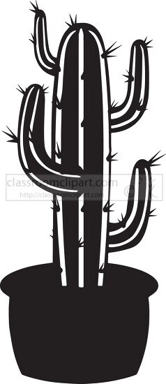 Free cactus clipart black white - Classroom Clipart