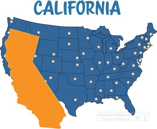 california map united states clipart 2 - Classroom Clip Art