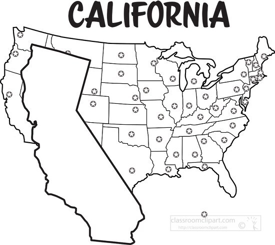 california map united states outline clipart - Classroom Clip Art