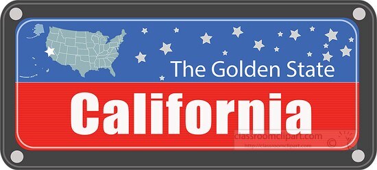 california state license plate with nickname clipart - Classroom Clip Art