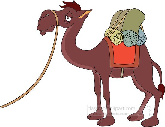 camel carries pack equipment clipart - Classroom Clip Art