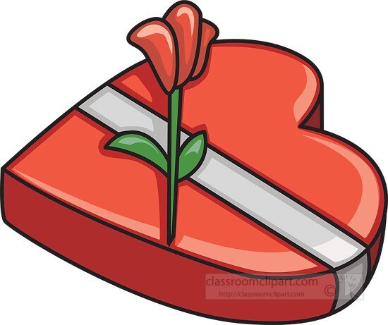 Valentines Day Clipart-candy heart box with rose clipart
