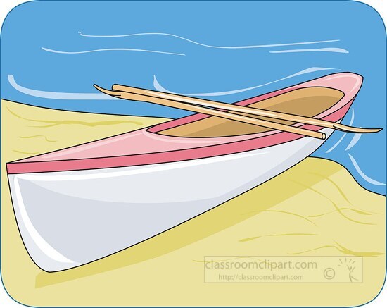 canoe on shore clipart image - Classroom Clip Art