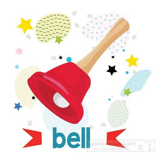 canoe to read pictures and word bell - Classroom Clip Art