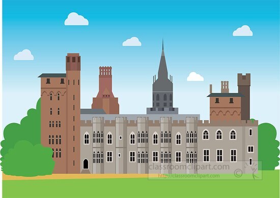 cardiff castle in wales clipart - Classroom Clip Art