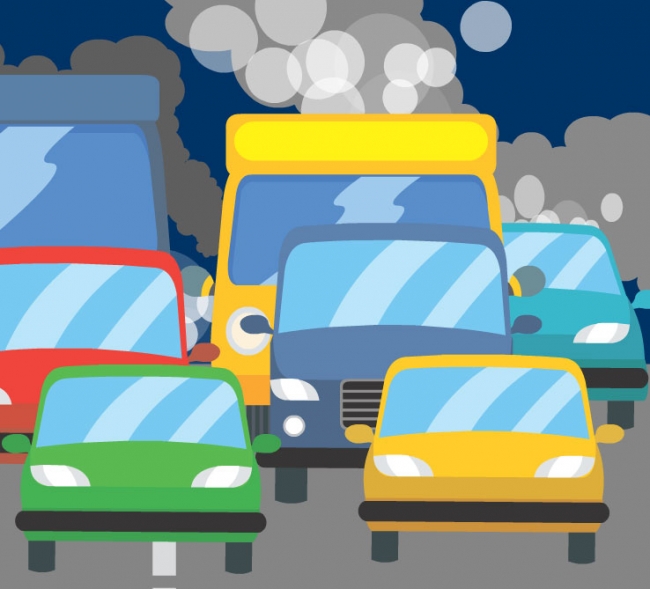 cars in traffic polluting the air animated clipart 1 - Classroom Clip Art
