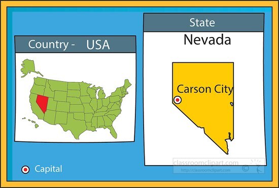 us map state nevada square clipart image - Classroom Clipart