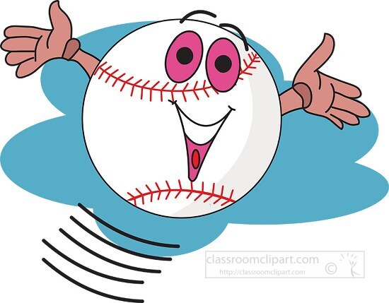 cartoon character baseball smiling clipart - Classroom Clipart