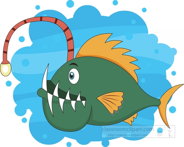 cartoon monster fish clipart - Classroom Clipart