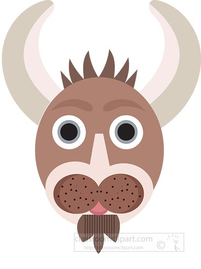 Mammal Clipart - cartoon style bull face vector illustration