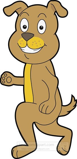 Free cartoon style dog jogging clipart - Classroom Clipart