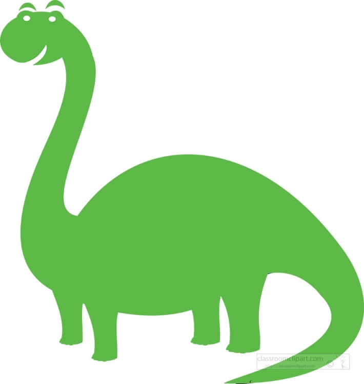 cartoon style green dinosaur silhouette clipart - Classroom Clip Art
