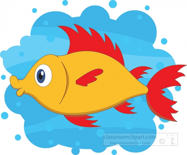 cartoon yellow and red fish clipart - Classroom Clipart