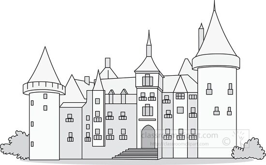 castle_gray_912_03.eps - Classroom Clip Art