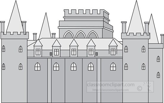 castle_spires_gray.eps - Classroom Clip Art