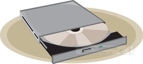 cd reader with cd in tray clipart - Classroom Clip Art