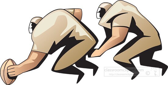 Football Clipart-center snaps ball to quaterback clipart