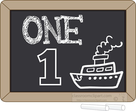 chalkboard number counting one 1 - Classroom Clip Art