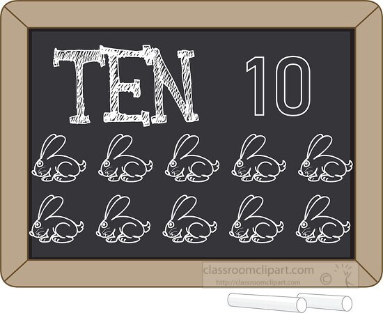 chalkboard number counting ten 10 - Classroom Clipart