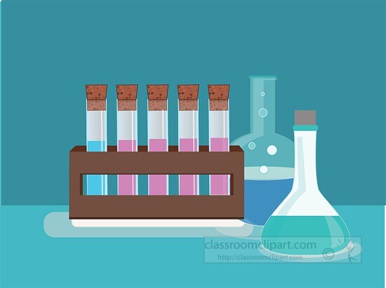 chemistry flask tubes in holder science clipart - Classroom Clip Art