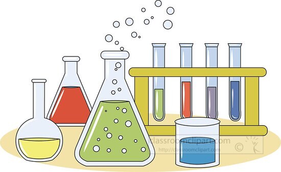 chemistry test tube flask - Classroom Clip Art