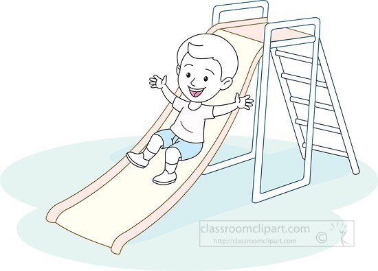 Free child sliding down palyground slide light color - Classroom Clipart