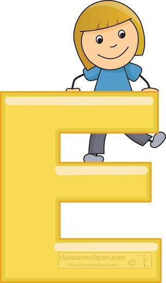 Free children alphabet letter E clipart - Classroom Clipart
