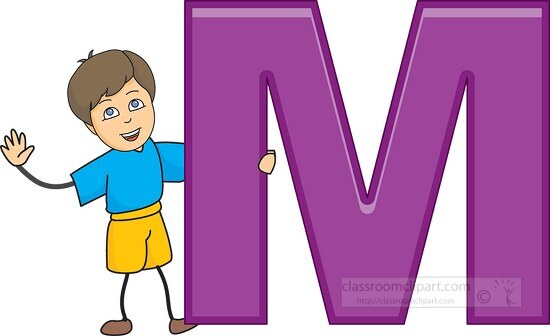 Alphabet Letters with Kids - children alphabet letter M Clipart