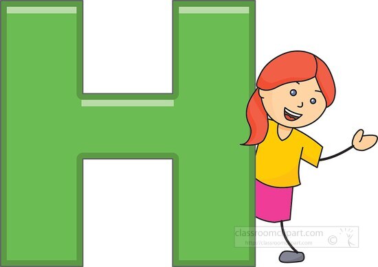 Free Children with the letter H Clipart - Classroom Clipart