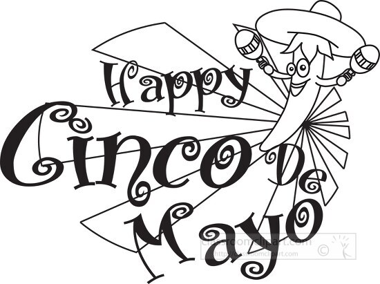 Free cinco de mayo outline - Classroom Clipart