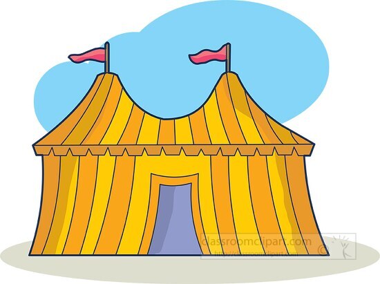 large colorful circus style tent clipart - Classroom Clip Art
