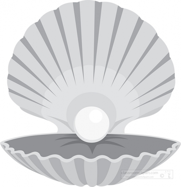 clam-shell-gray color - Classroom Clip Art