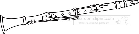 clarinet woodwind instrument outline clipart - Classroom Clip Art