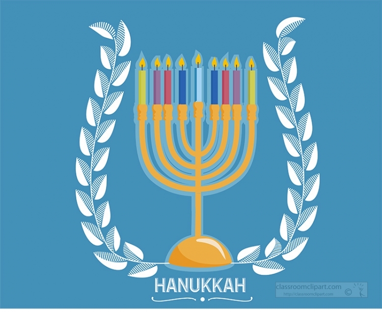 clipart decorative leaves hanukkah jewish holiday - Classroom Clip Art