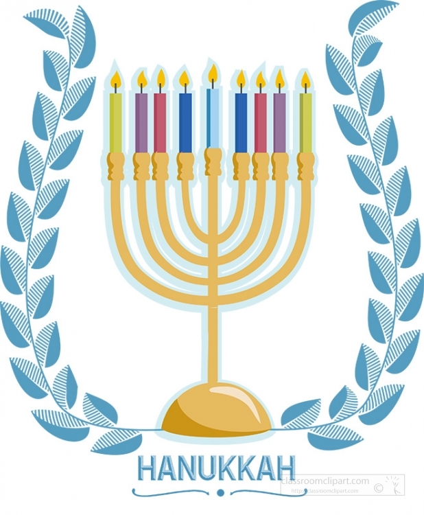 clipart decorative leaves hanukkah jewish holiday - Classroom Clip Art