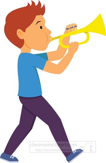 Free clipart student playing trumpet school band - Classroom Clipart