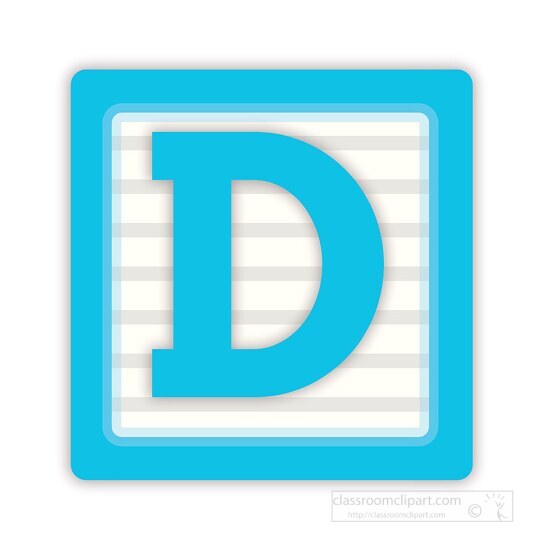 color alphabet block letter D - Classroom Clipart