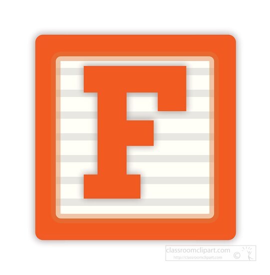 color alphabet block letter F - Classroom Clipart