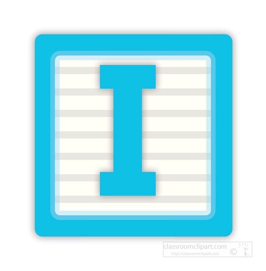 Free color alphabet block letter I - Classroom Clipart