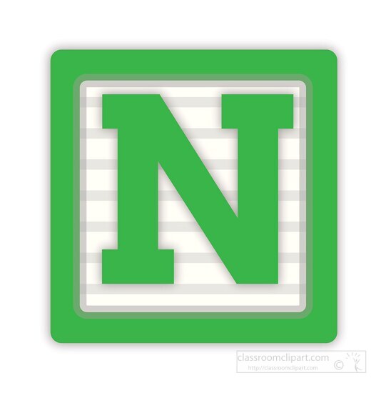 Free color alphabet block letter N - Classroom Clipart