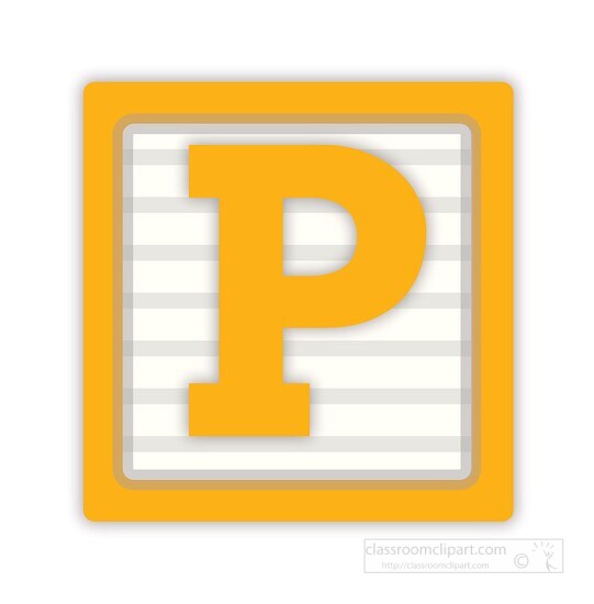 Free color alphabet block letter P - Classroom Clipart