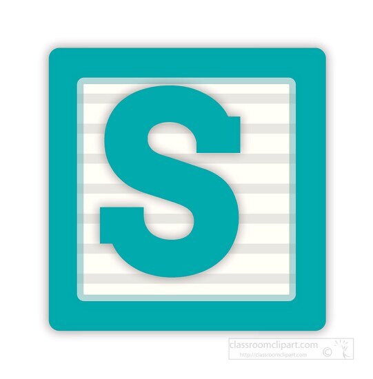 Free color alphabet block letter S - Classroom Clipart