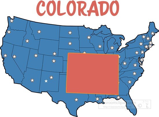 colorado map united states clipart - Classroom Clip Art