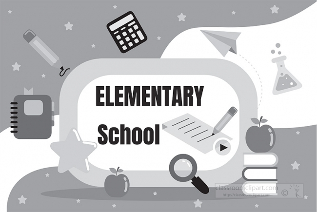 colorful graphics for elementary school gray color - Classroom Clip Art