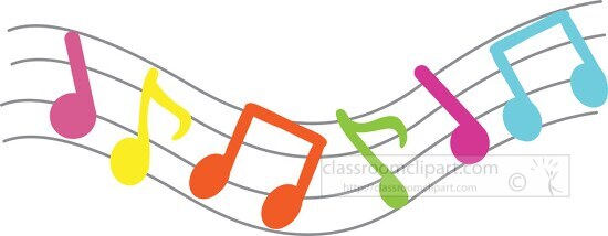 colorful musical notes clipart - Classroom Clipart