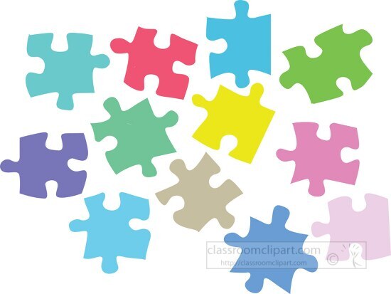 colorful puzzle pieces clipart image - Classroom Clipart