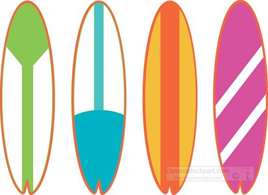colorful surfboard clipart - Classroom Clip Art
