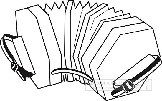 Music Outline Clipart-Concertina Musical Instrument Outline Clipart